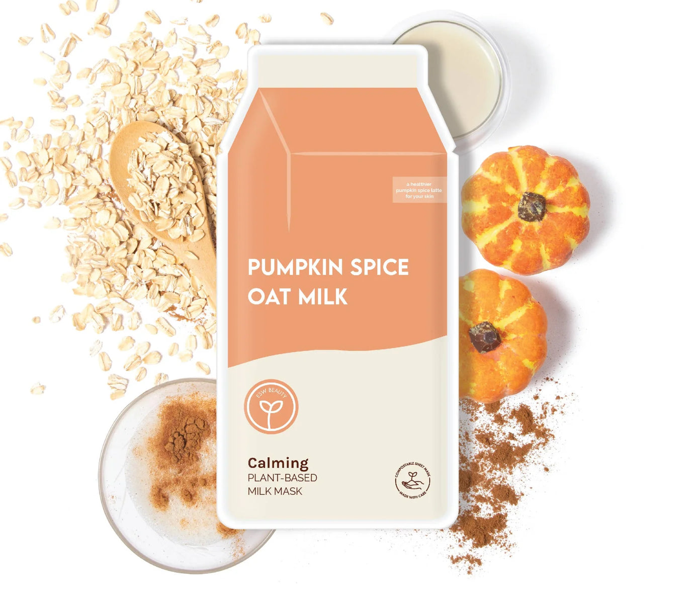 Pumpkin Spice Oat Milk Hydrating Plant-Based Milk Sheet Mask – Rosedale ...